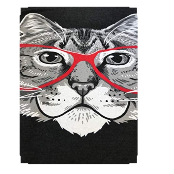 Tops | Cat Vneck Graphic Black Tee Large Cat Tshirt | Poshmark